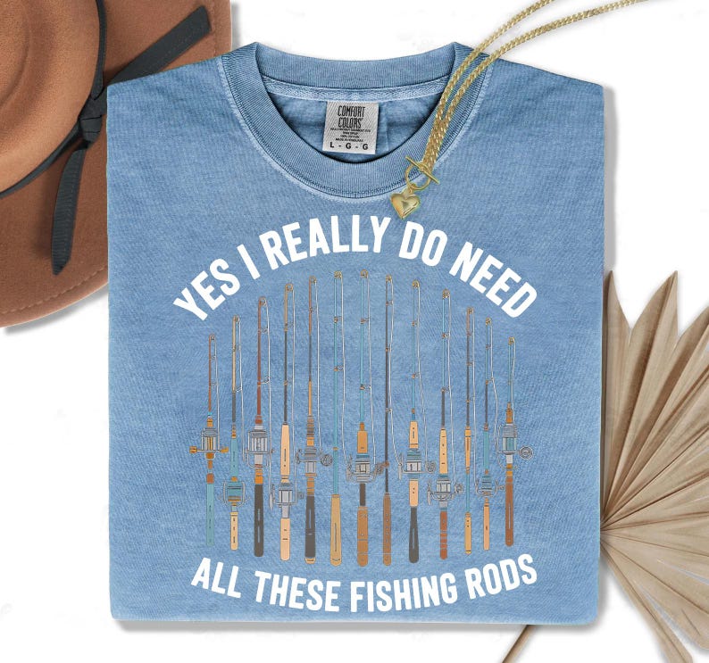 Funny Fishing Rods Graphic Tee: Angler Gift Shirt - Etsy