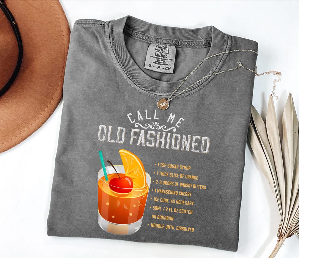 Old Fashioned Cocktail Recipe Shirt – Whiskey Lover Graphic Tee - Etsy
