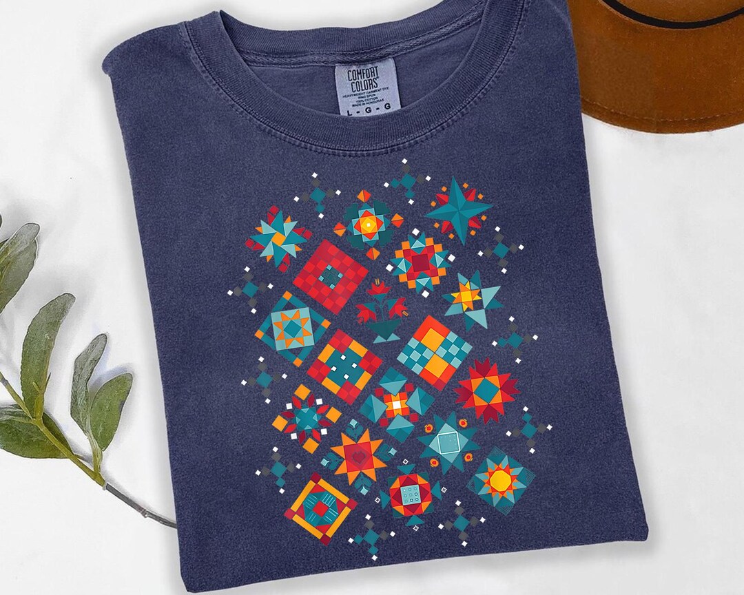 Colorful Patchwork Quilt Block Shirt – Sewing Craft Graphic Tee - Etsy