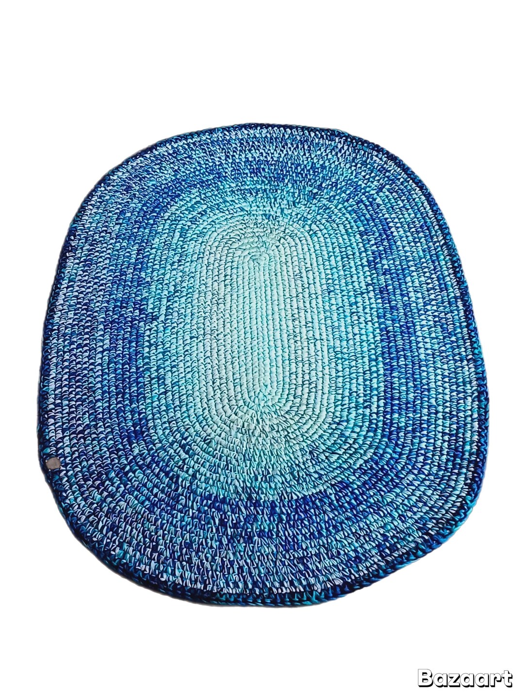 Blue Oval Rug | Washable Rug | Farmhouse Rug | Colourful Oval Rug - Etsy