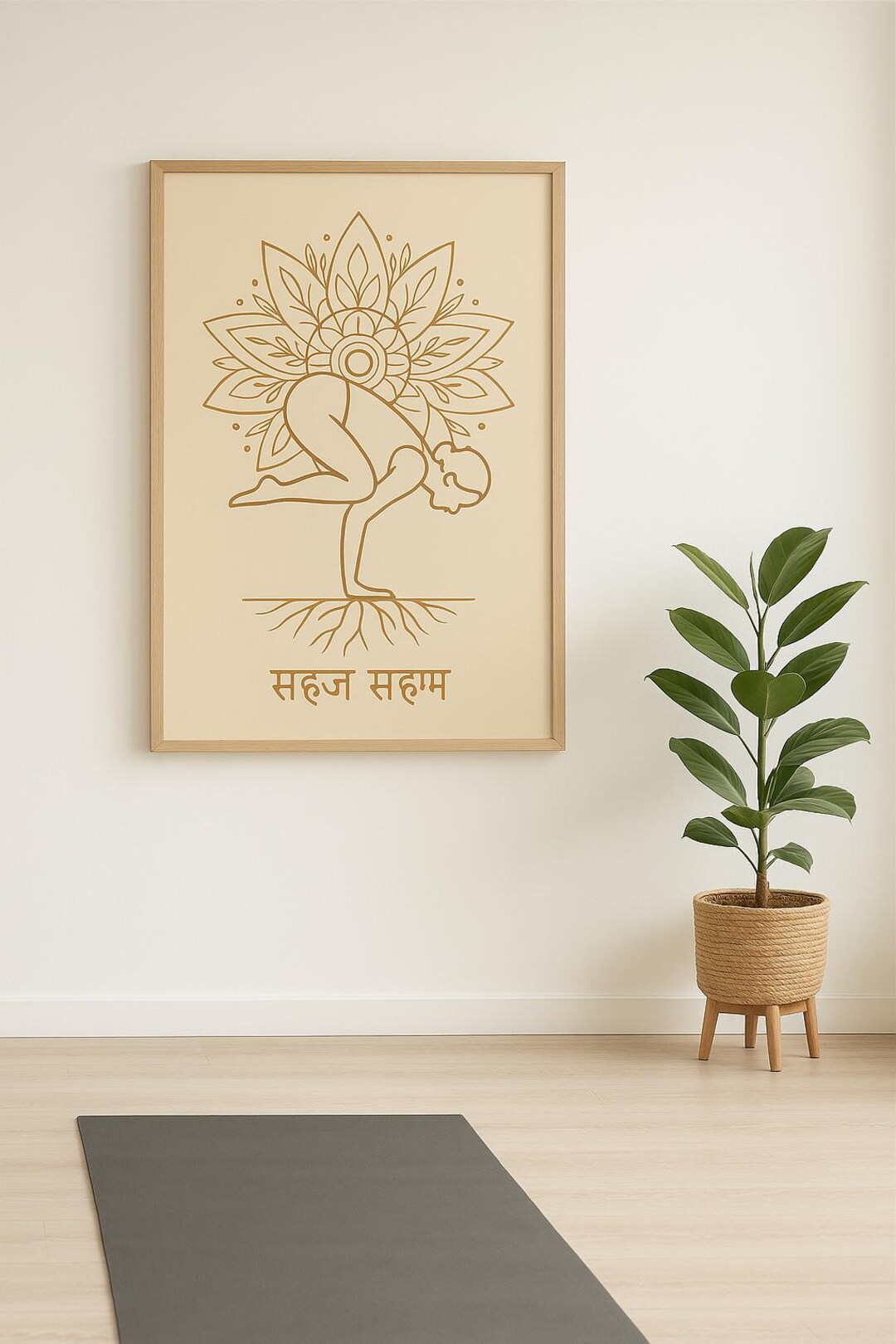 Yoga Wall Art - Mandala Balance Pose Poster | Printable Yoga Poster PNG ...