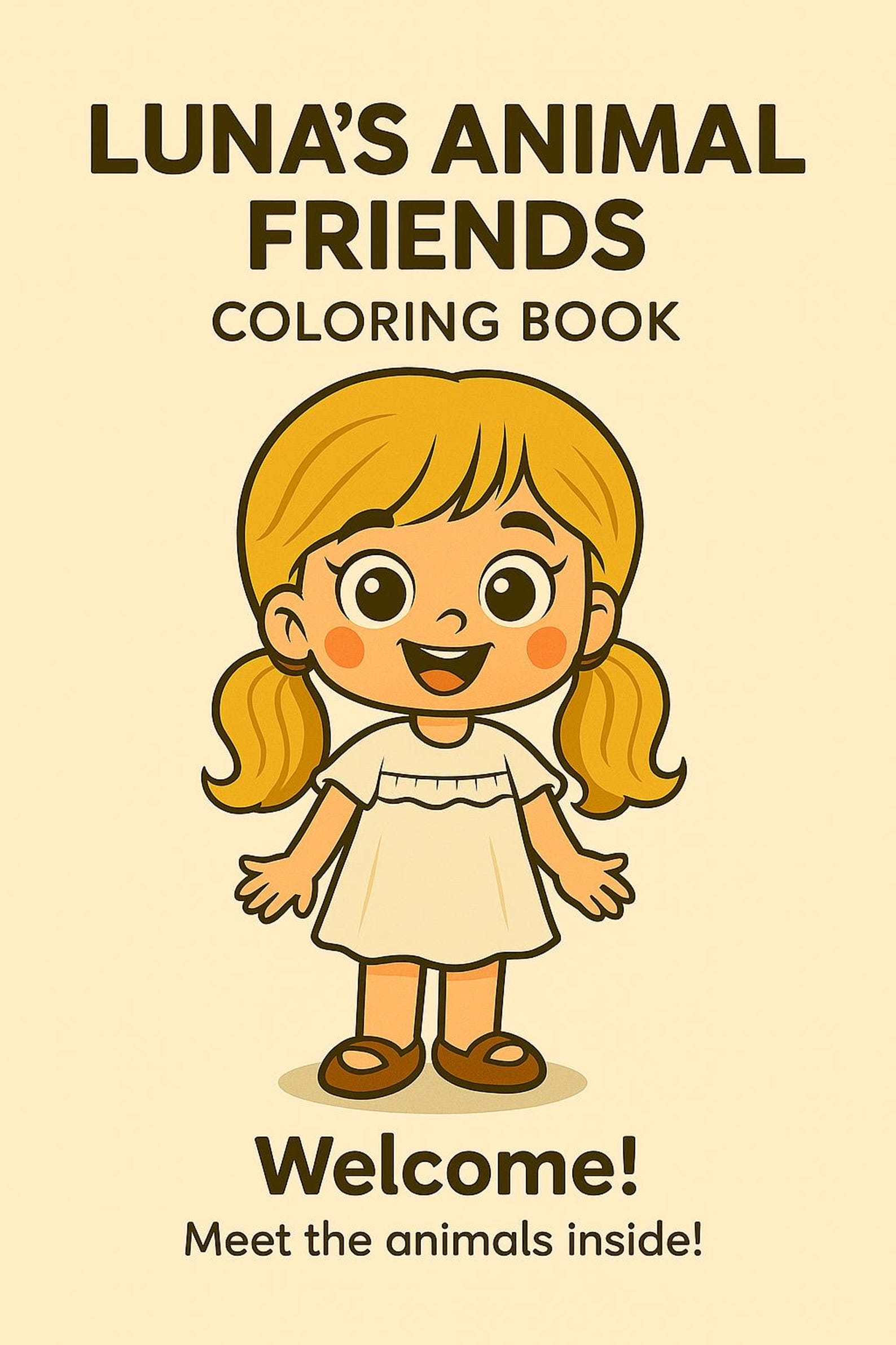Luna’s Animal Friends – Printable Coloring Book for Kids | PDF ...