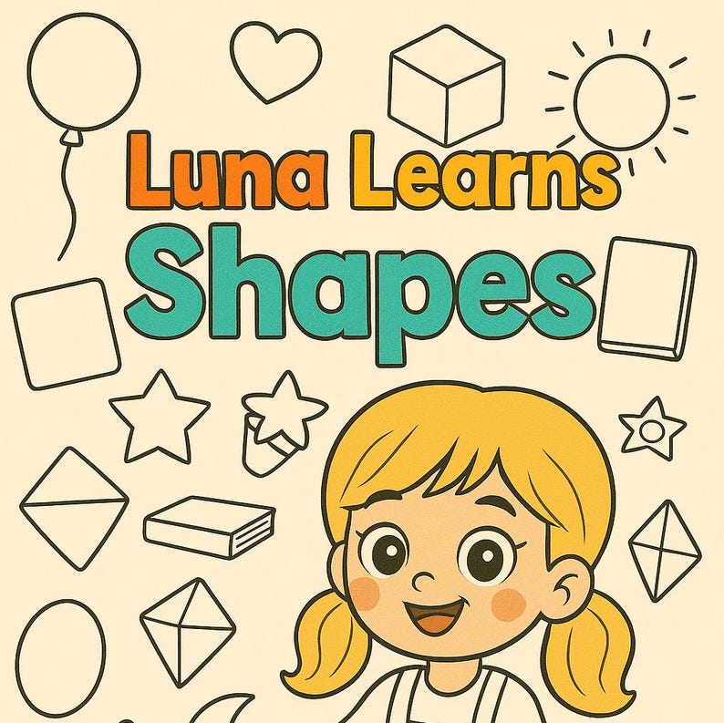 Luna Learns Shapes – Printable Heart Coloring Page for Kids - Etsy