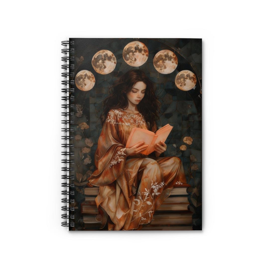 Mystical Moonlight Reading Spiral Notebook, A Dreamy Gift for Book ...