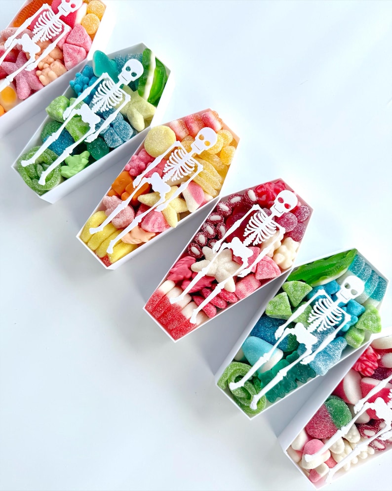 Halloween Coffin Candy Tray With Skeleton Insert, Spooky Party Favor - Etsy