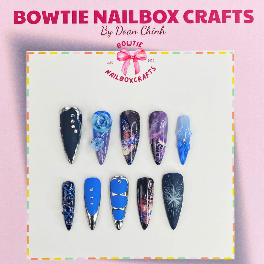 Ita.chi Nail, Na.ruto Nail, Mystic Raven Warrior, Anime-inspired Black ...