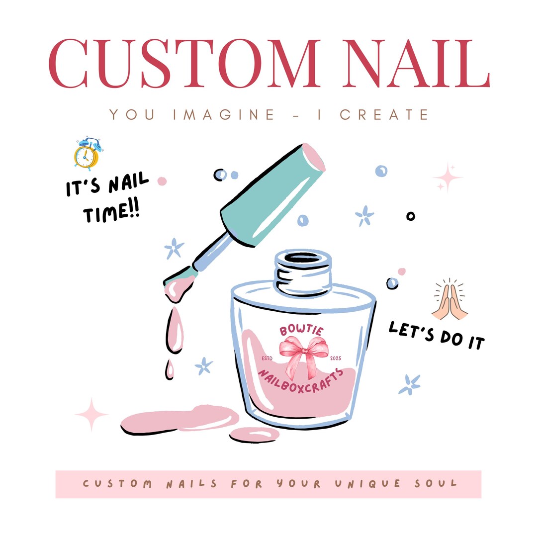Custom Press on Nails | Personalized Handmade Nail Set | Recreate Any ...