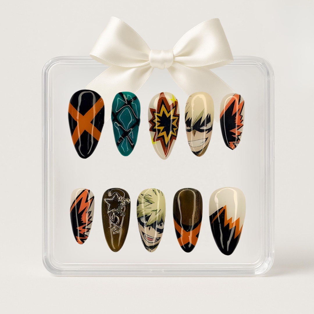 Ba.kugo Kattsu.kii Nail, Inspired Attack on Titan Nails, Yellow Hair ...