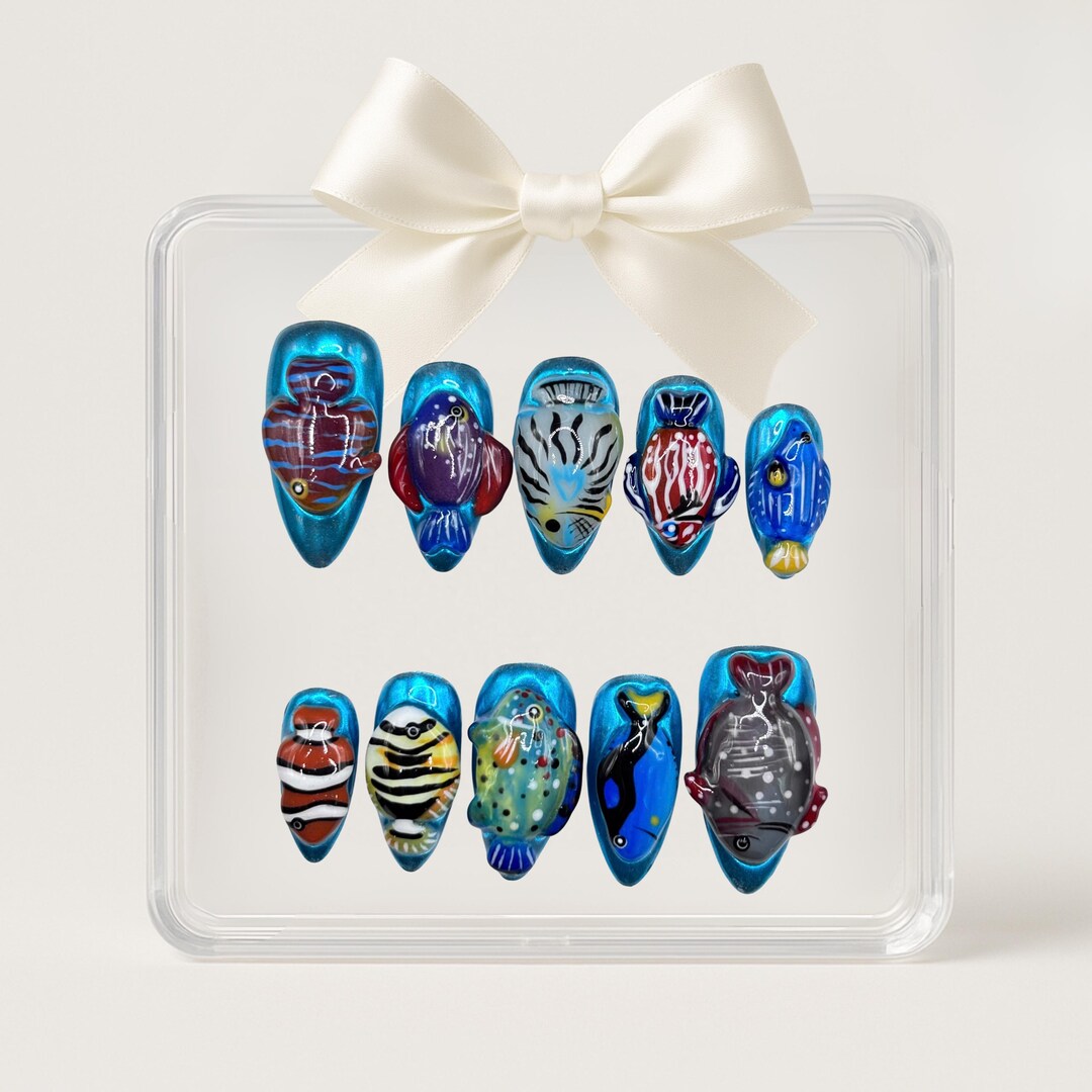 3D Sea Cucumber Press on Nails | Realistic Ocean Nail Art | Handmade ...