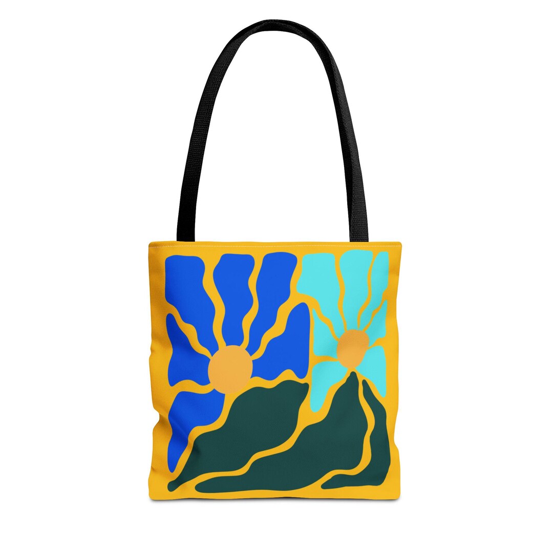 Cheerful Motivational Tote Bag, Bright Yellow Canvas Bag, Sunshine ...