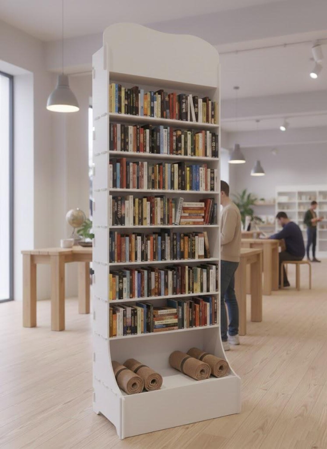 Modern Bookshelf CNC Files Student Dorm Bookcasediy Interlocking Wood ...
