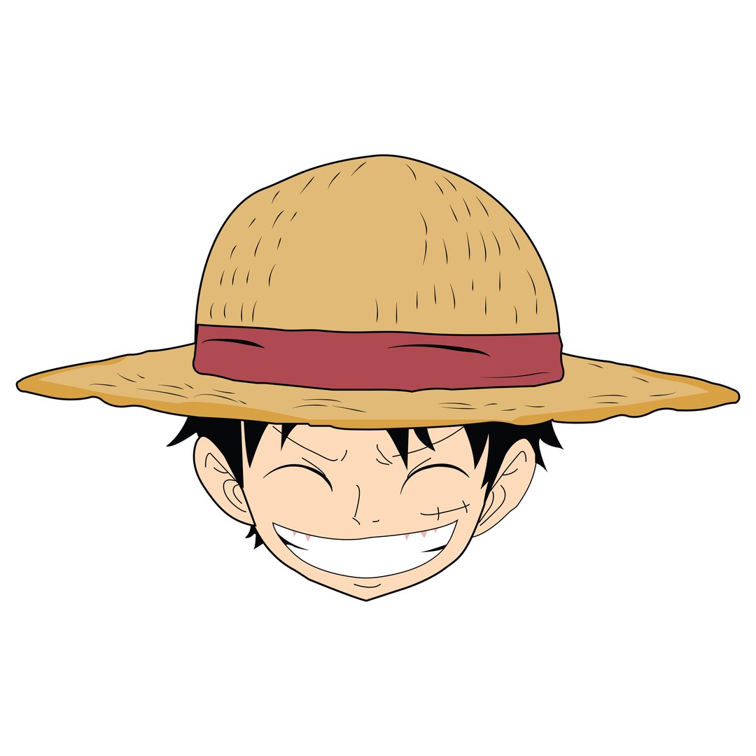 Anime Boy Straw Hat SVG: Manga Clipart, Sticker Design (digital ...
