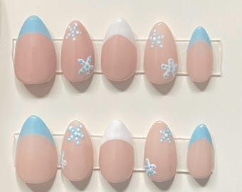 Short Almond Handmade Press on Nails Kit (size Medium) - Etsy