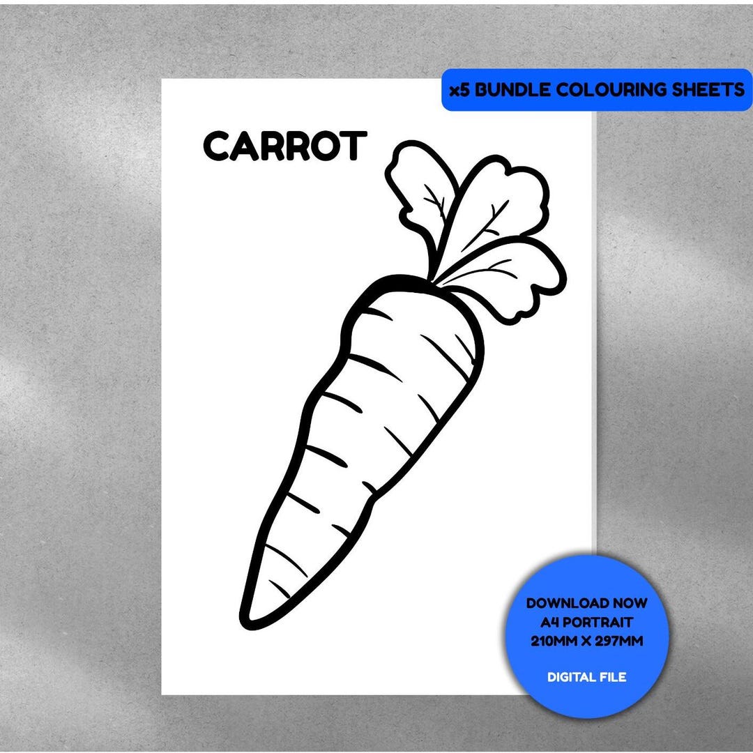 Fruits and Vegetables Colouring Pages Bundle – Printable Kids Activity ...