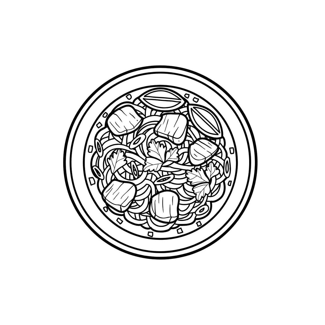 Digital Pho Food Colouring Pages - Vietnamese Digital Download Pages ...