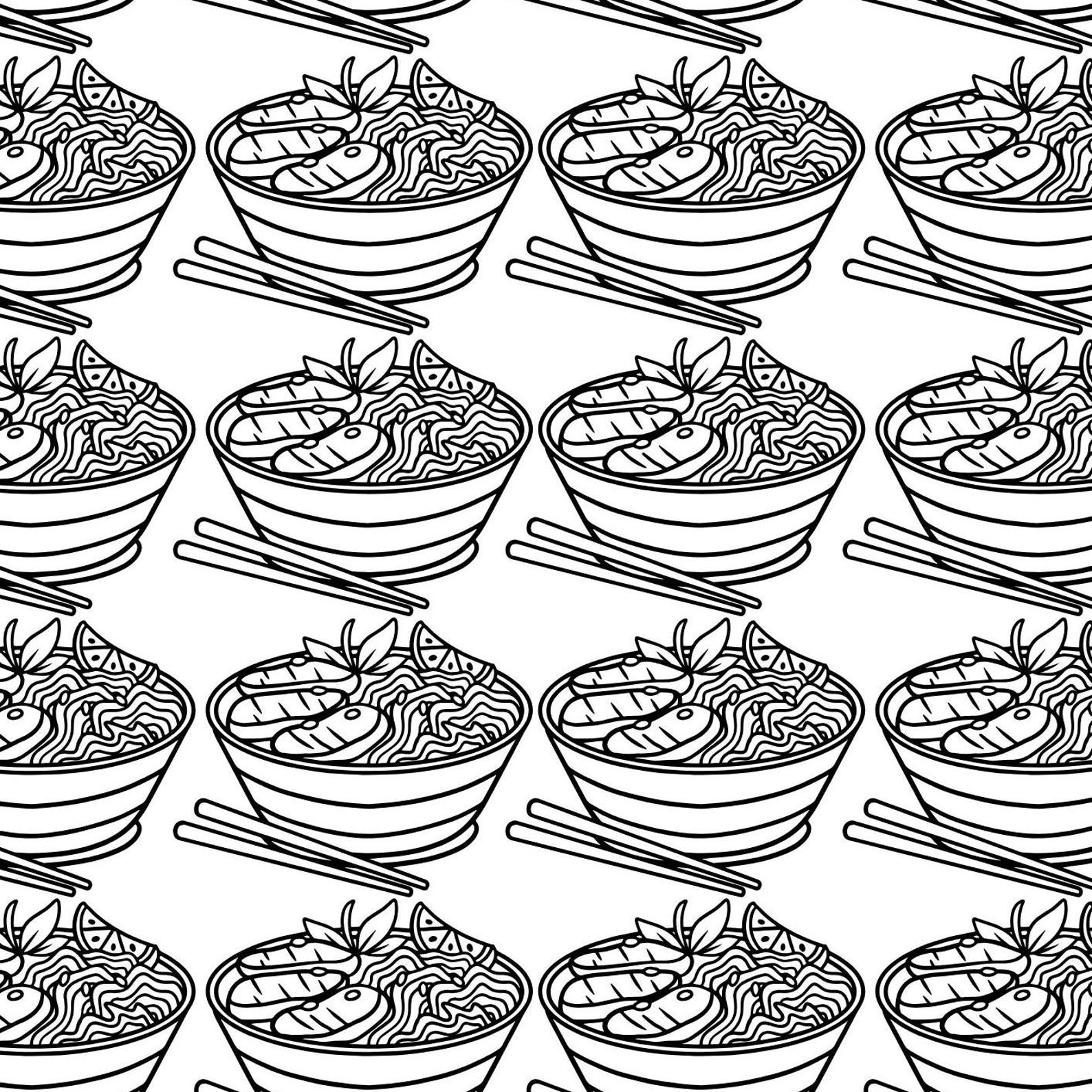 Digital Pho Food Colouring Pages - Vietnamese Digital Download Pages ...