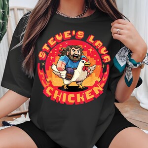 Lava Chicken PNG - Pixel Gamer Boy Design - Steve Meme Graphic - Funny ...