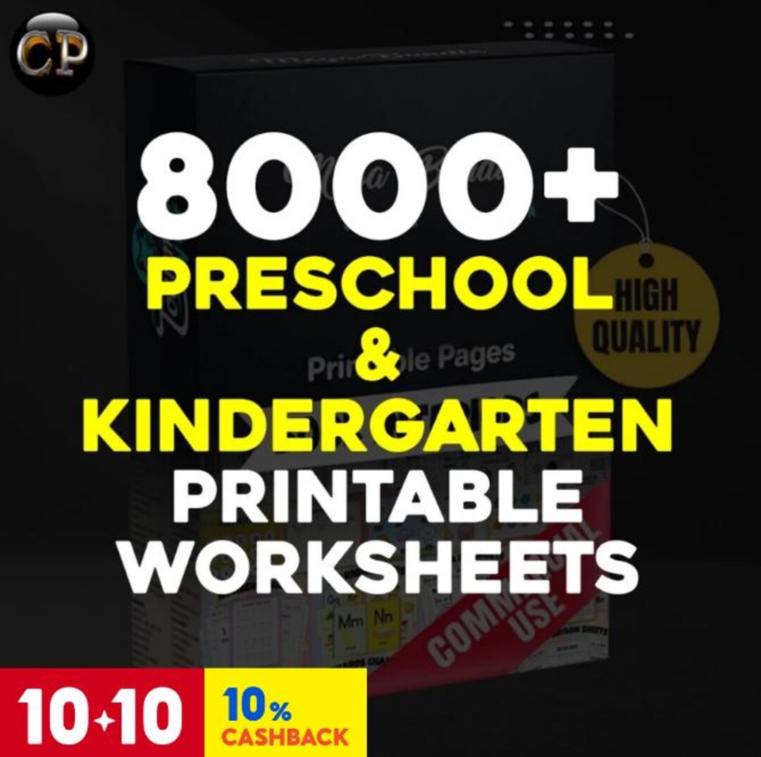 Preschool & Kindergarten Printable Worksheets: Learning Bundle (PDF ...
