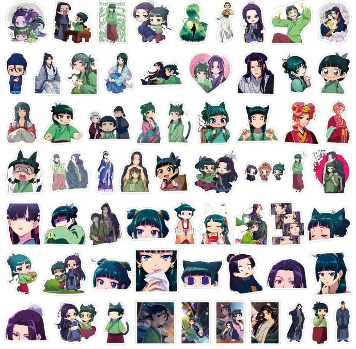 Kawaii Anime Character Stickers: Matte PVC, DIY Crafts (10 Pcs) - Etsy