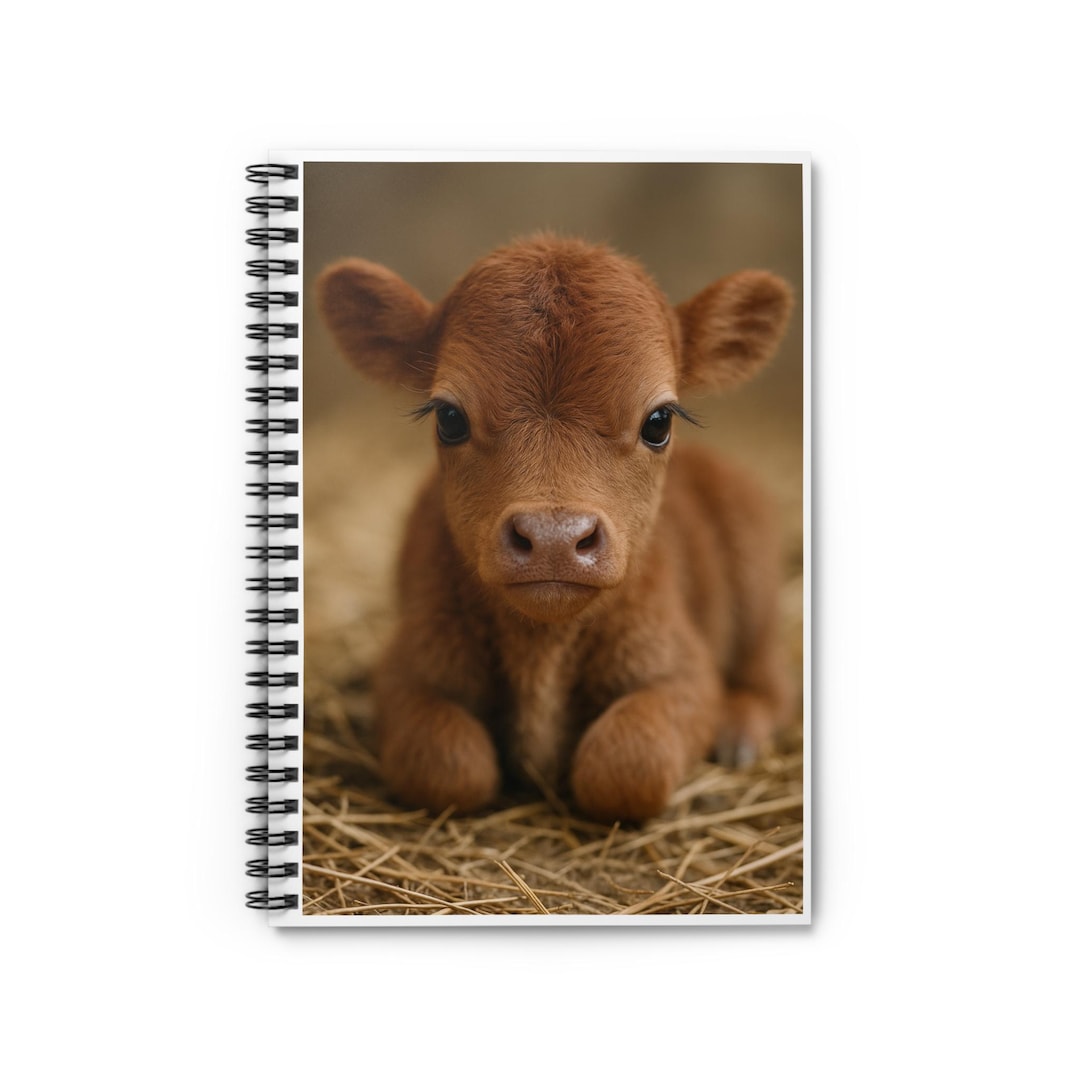 Adorable Calf Spiral Notebook, Cute Cow Diary, Farm Animal Journal - Etsy