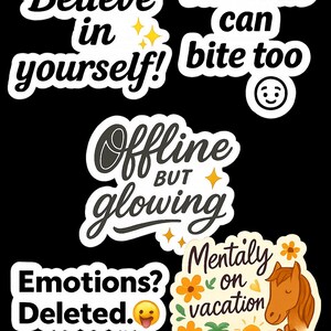 Shirt PNG Quotes + FREE Sticker Sheet | Motivational Digital Bundle - Etsy