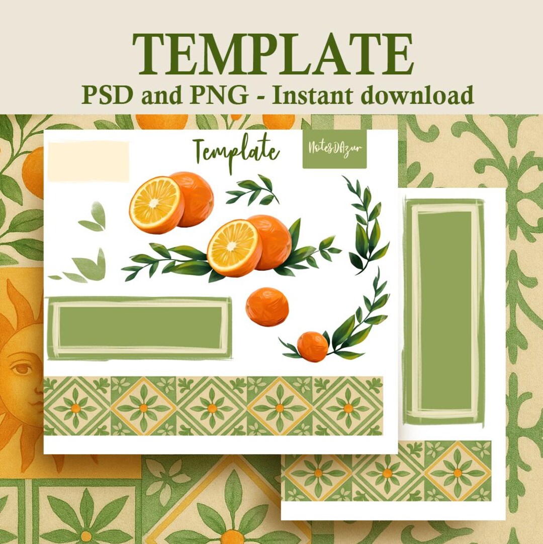Template for Stationary, Digital Products Creators, Lemon, Provence ...