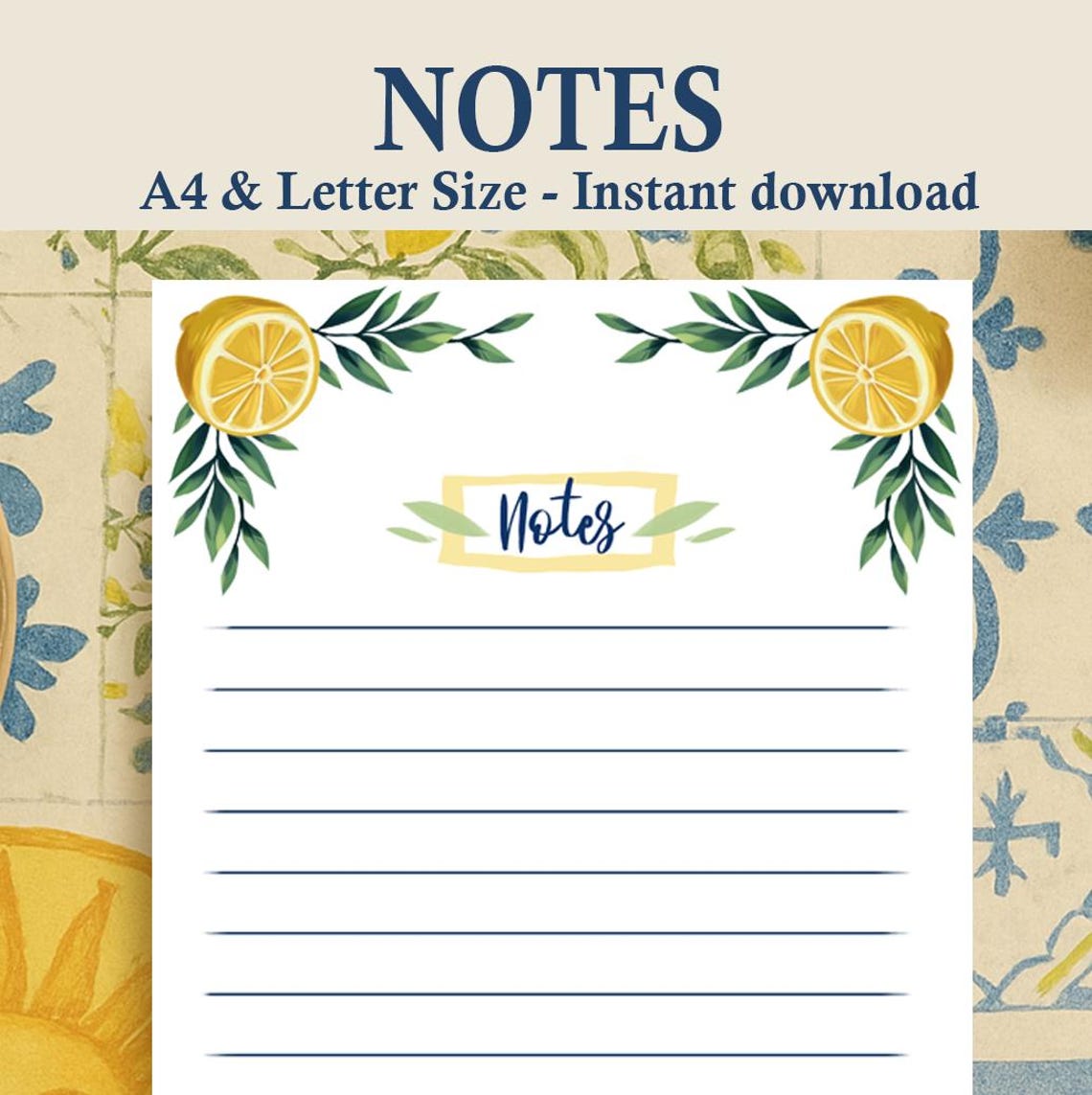 Printable Notes, A4/letter, Organizer, to Do List, Undated Notes Pages ...
