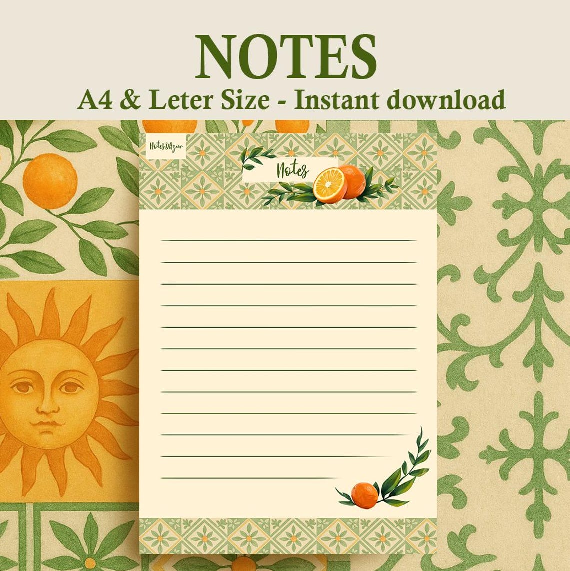 Printable Notes, A4/letter, Organizer, to Do List, Undated Notes Pages ...