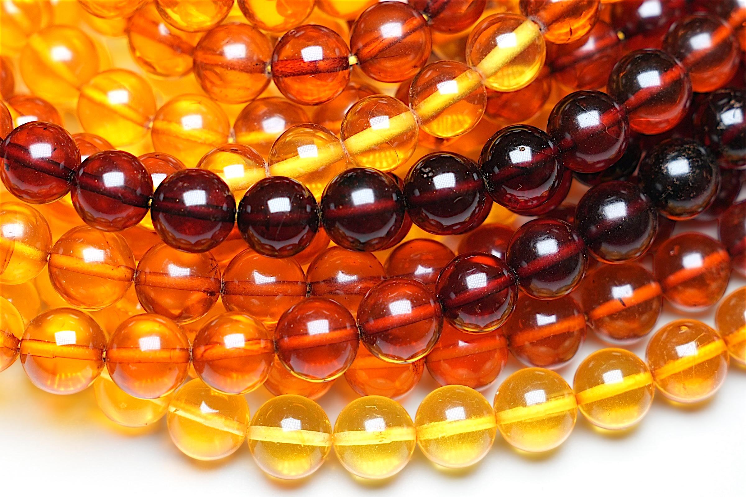 90 AAA+ Baltic Amber Beads, 38cm Strand, 4mm, 6mm, 8mm, 10mm, Smooth ...