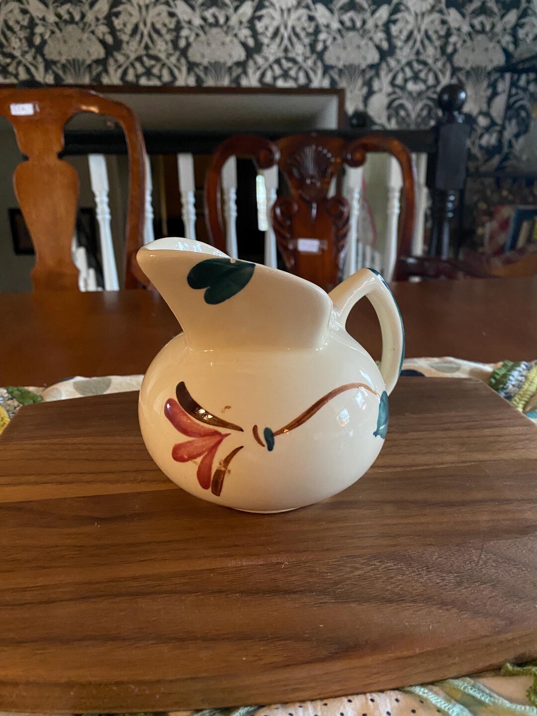 Vintage Purinton Pottery Kent Jug – Ivy Red Blossom Pattern – Hand ...