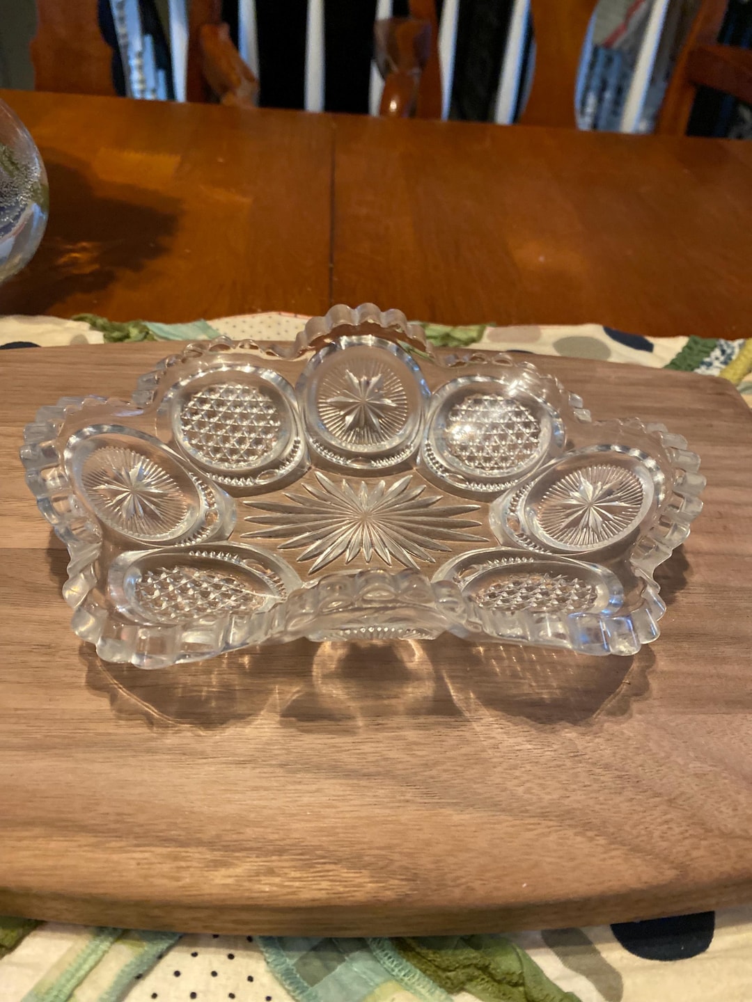 Antique US Glass Company Cane and Star Medallion (EAPG) Olive/pickle ...