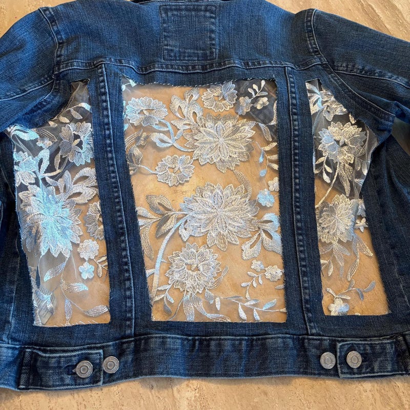 Denim Lace Jacket - Etsy