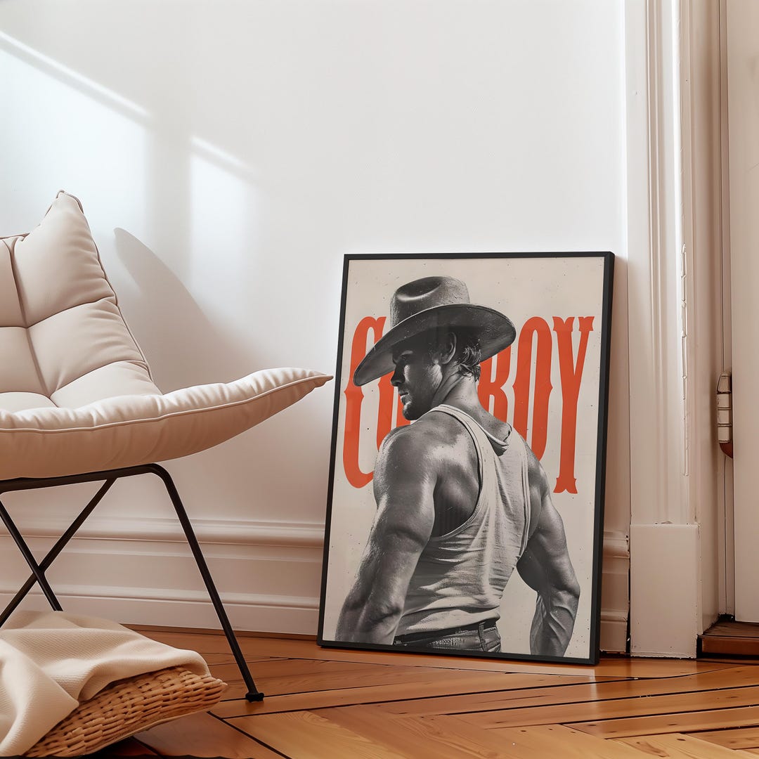Cowboy Poster, Vintage Western Print, Southwestern Western Room Decor ...