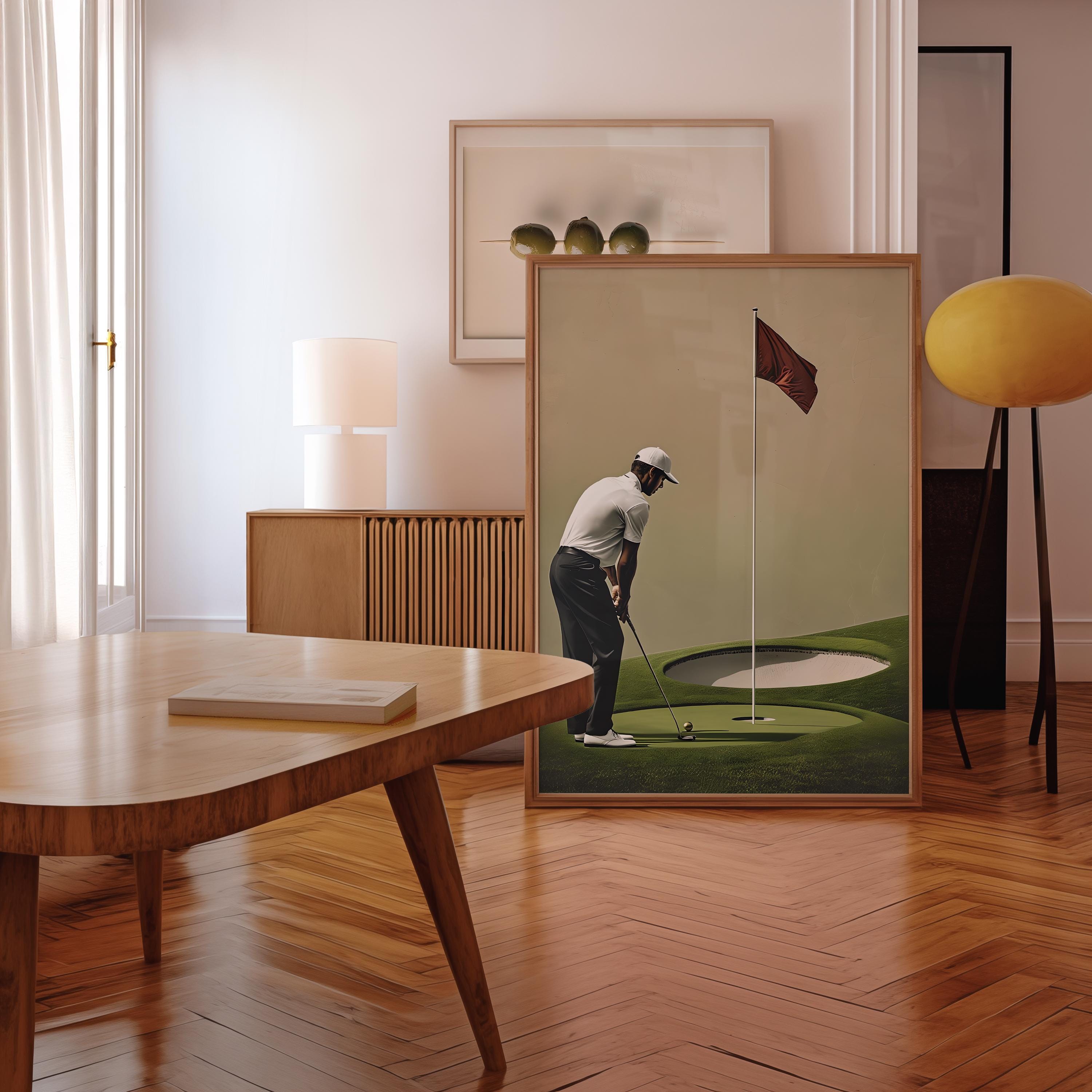 Golf Poster, Vintage Golf Player Wall Art, Office Golf Decor, Golf Gift ...