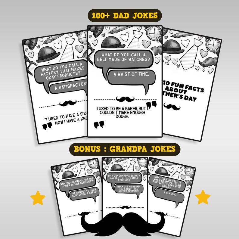 Dad Joke Book - Printable Funny Fathers Day Joke Book, Fathers Day Gift ...