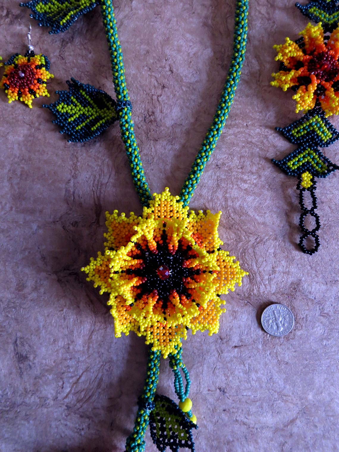 Huichol Flower Necklace,ethnic Jewelry From Mexico,flower Jewelry Made ...