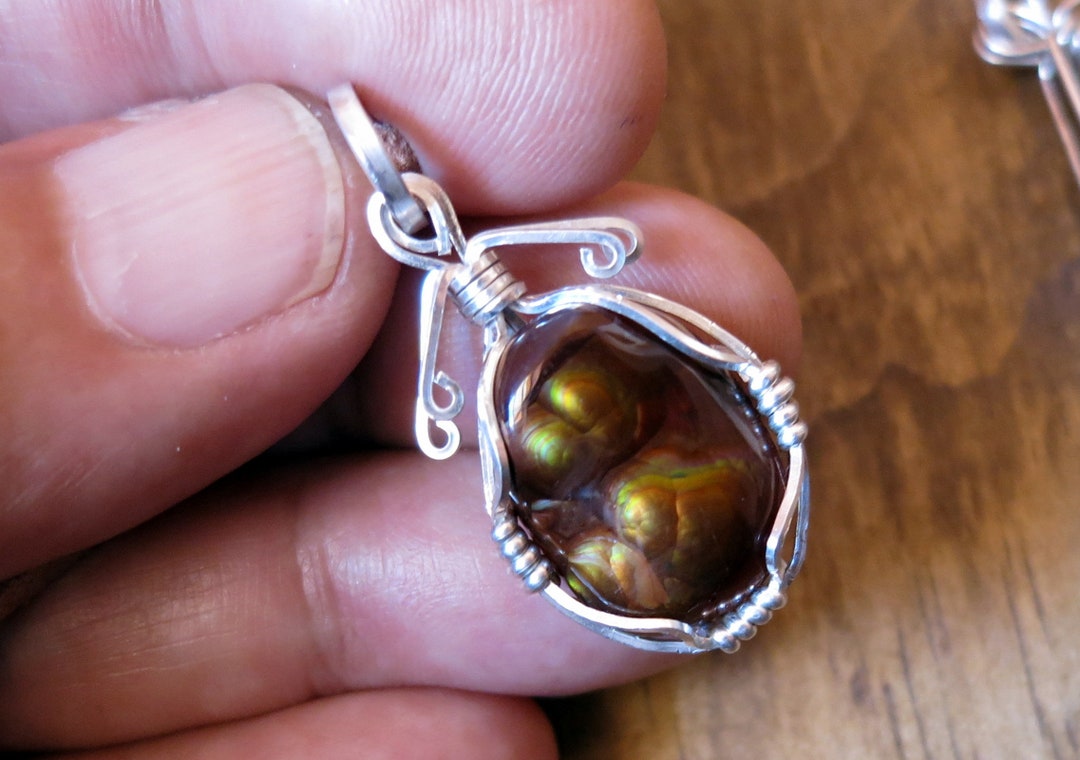 Fire Agate Necklace Fire Agate Pendant Fire Agate Jewelry Mexican Fire ...