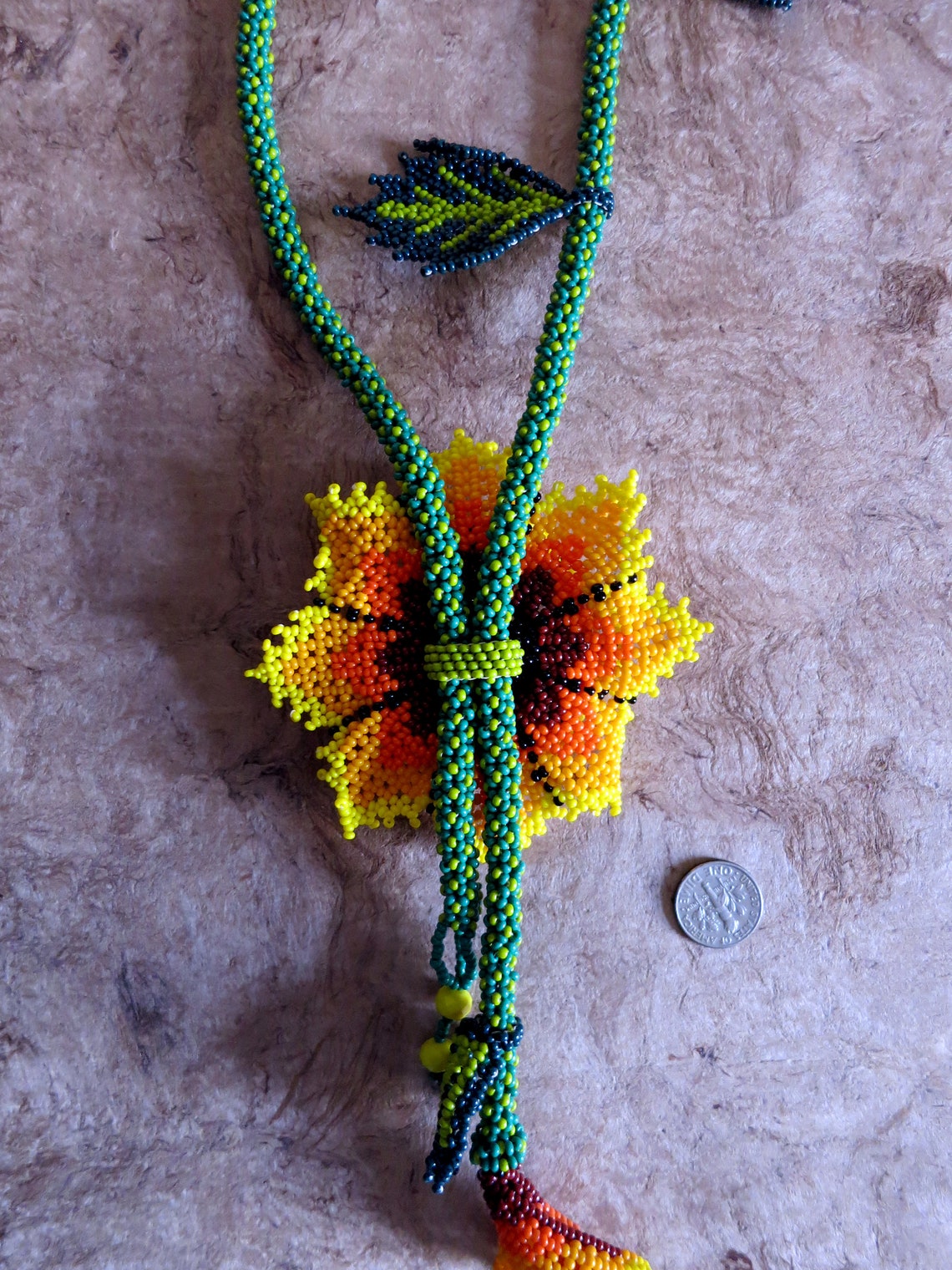 Huichol Flower Necklace,ethnic Jewelry From Mexico,flower Jewelry Made ...