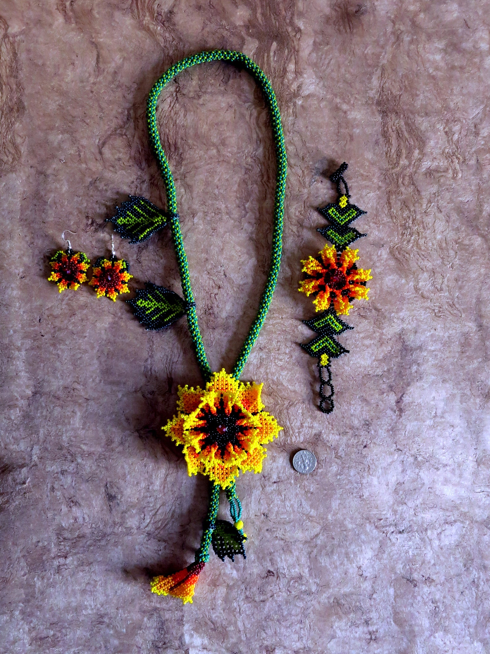 Huichol Flower Necklace,ethnic Jewelry From Mexico,flower Jewelry Made ...
