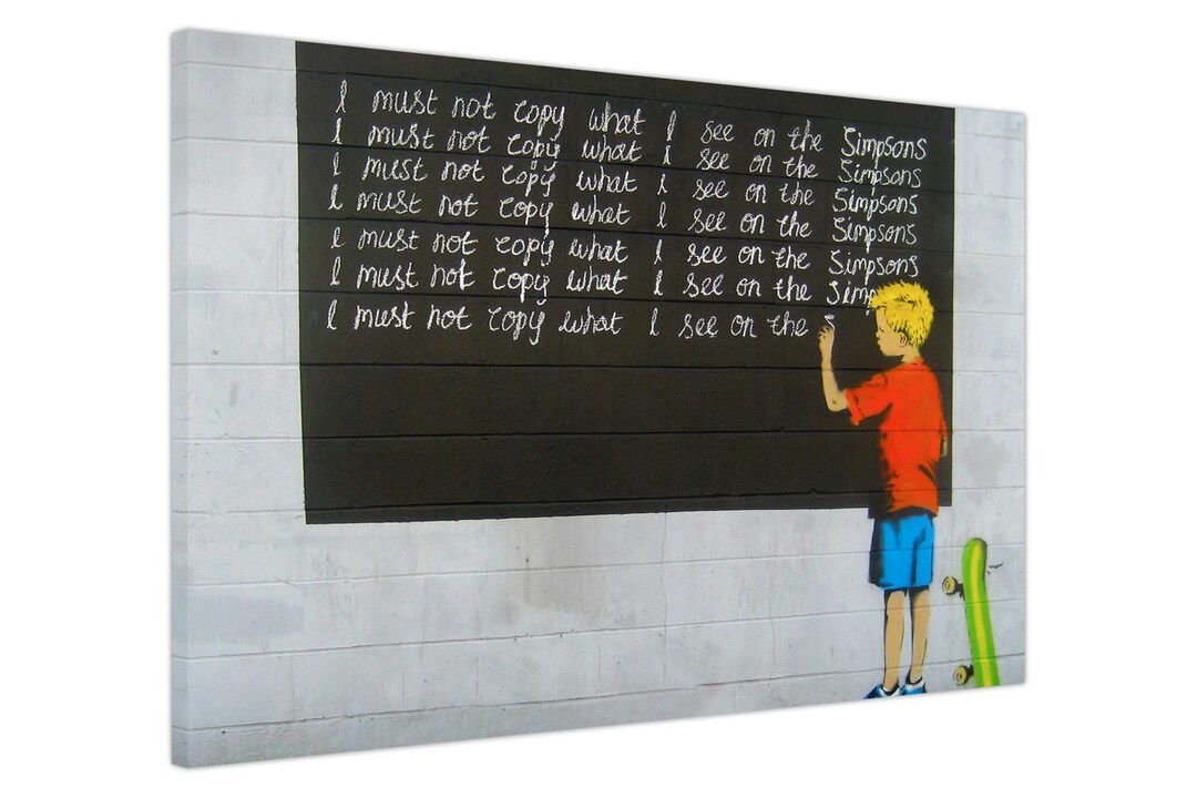 Sims Pns Bart by Banksy Graffiti Canvas Wall Art Picture & Poster for ...