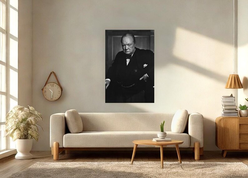 Sir Winston Churchill Portrait Canvas Wall Art Picture and Poster for ...