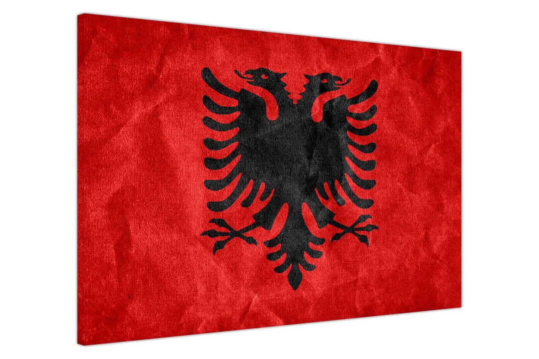 Flag of Albania Canvas Wall Art Picture & Poster for Living Room ...