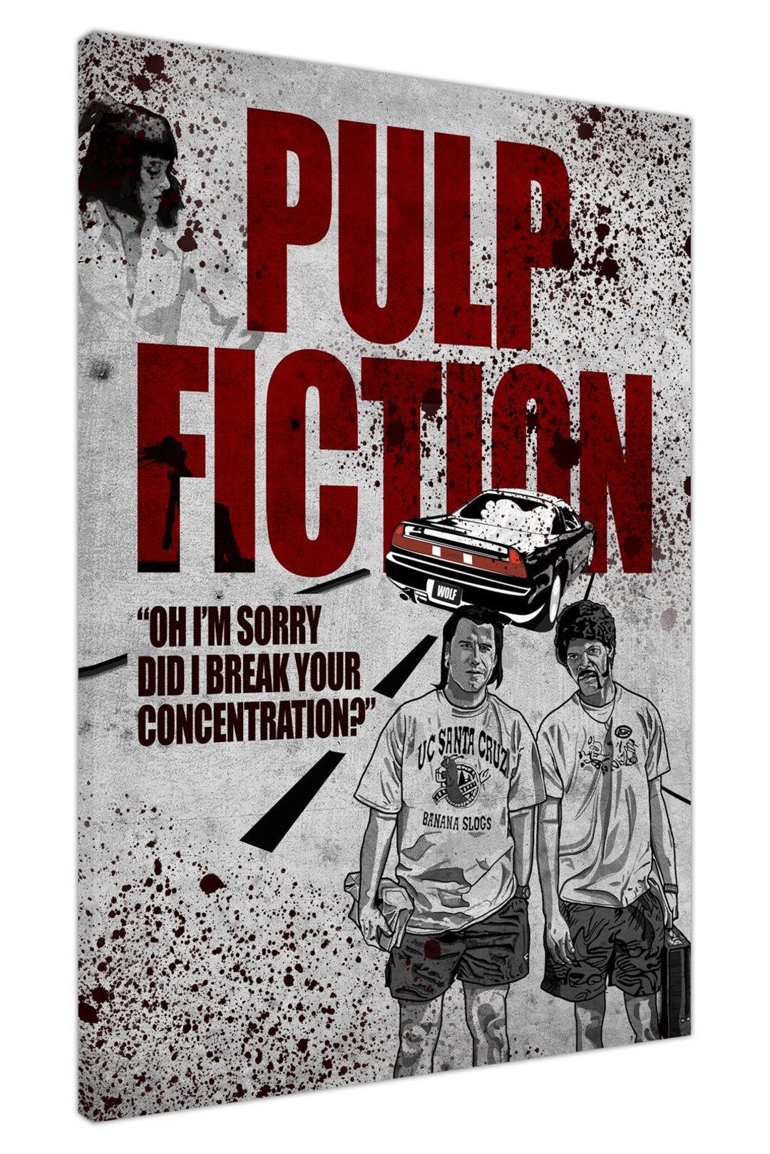 Pulp Fiction Red Design Poster Canvas Wall Art Picture & Poster for ...