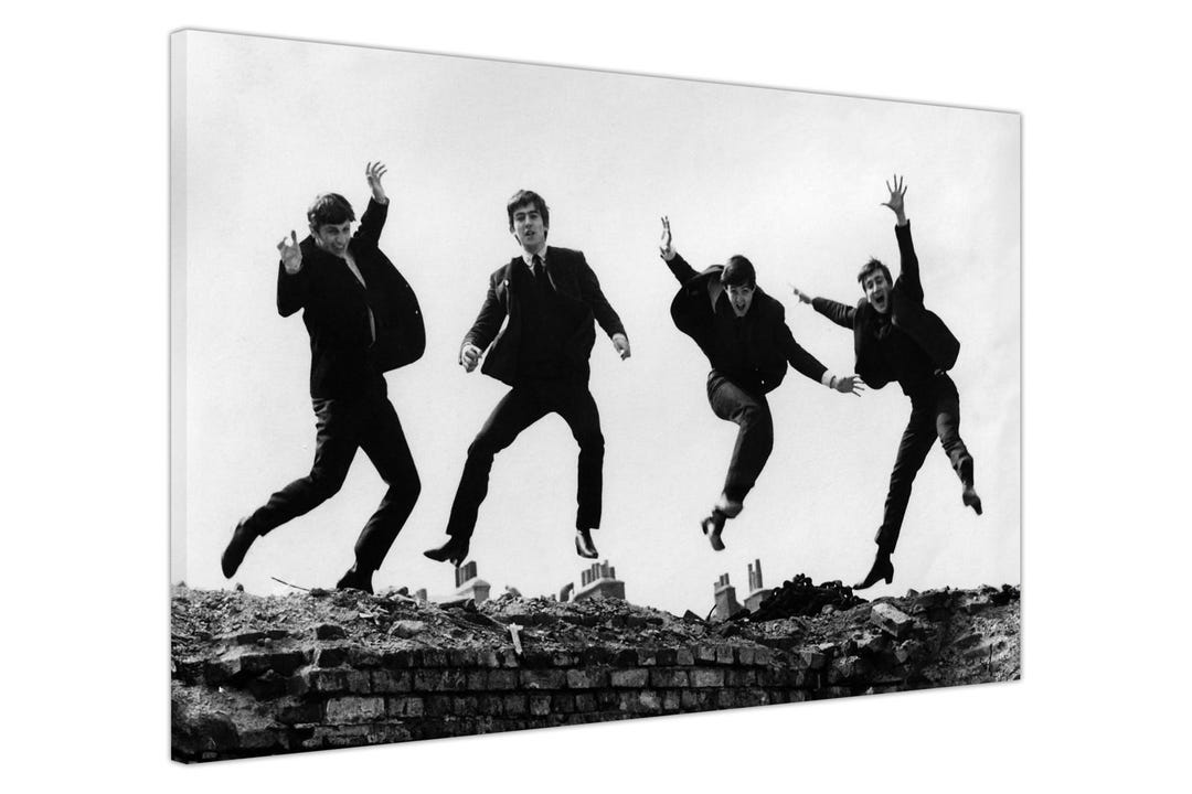 The Beatles Jumping in Joy Canvas Wall Art Picture and Poster for ...
