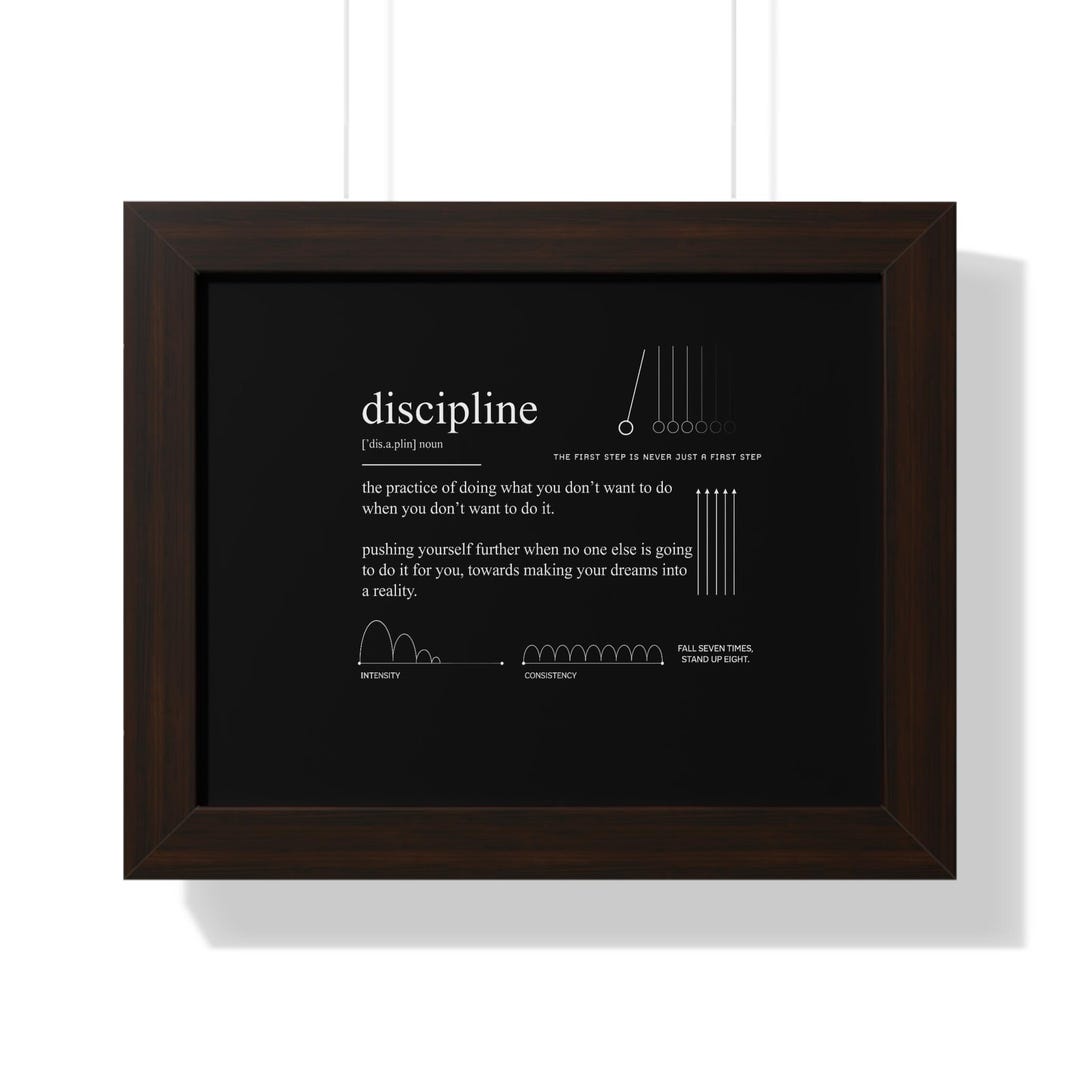 Discipline Definition Framed Poster | Inspirational Office Art - Etsy