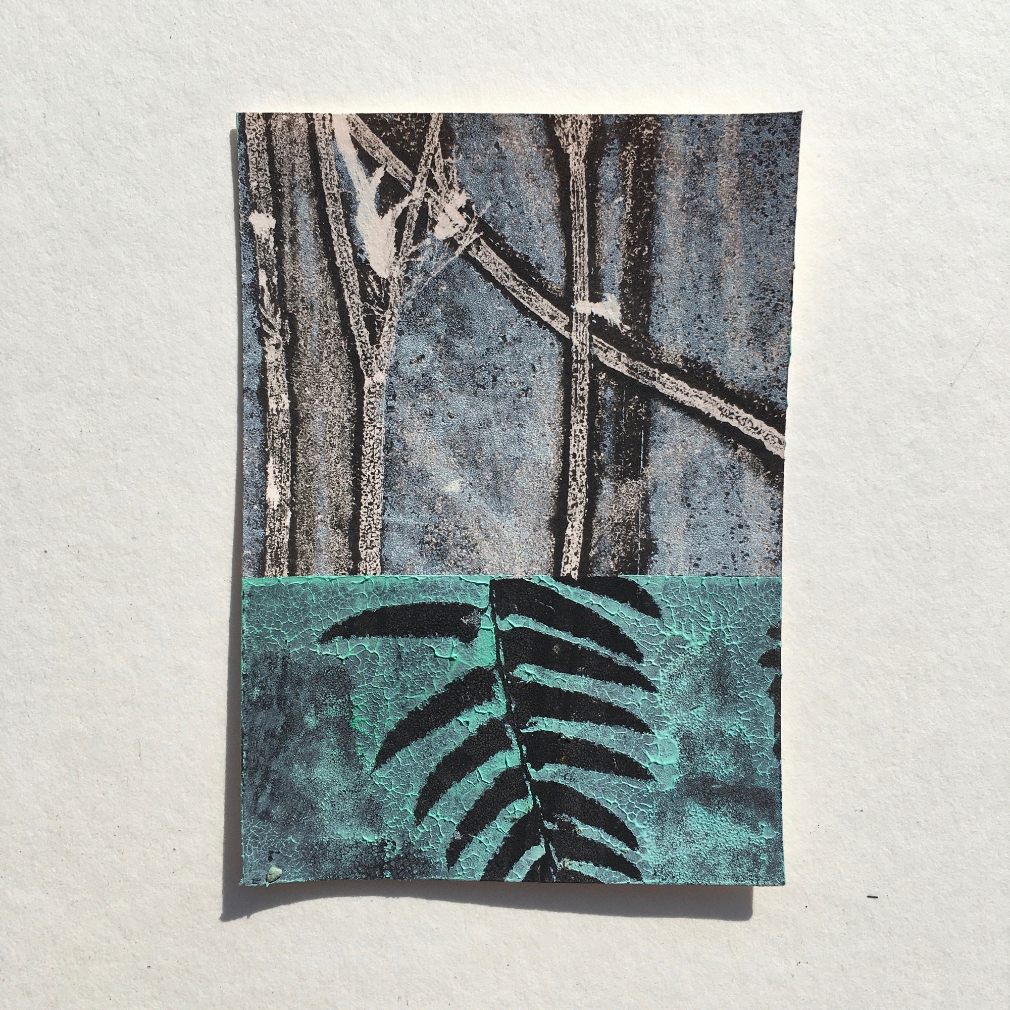 Art & Collectibles Prints Minimal Modern Fern Leaf print Small original ...