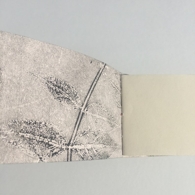 Handmade Blank Art Journal, Note Book With Nature Monotype Print. Blue ...