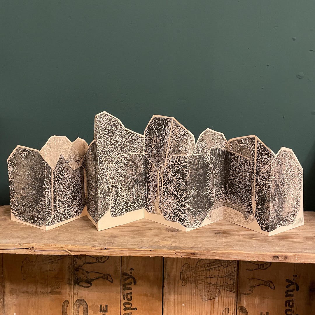 Original Monotype Print Concertina Artists Book. North Yorkshire Coast ...