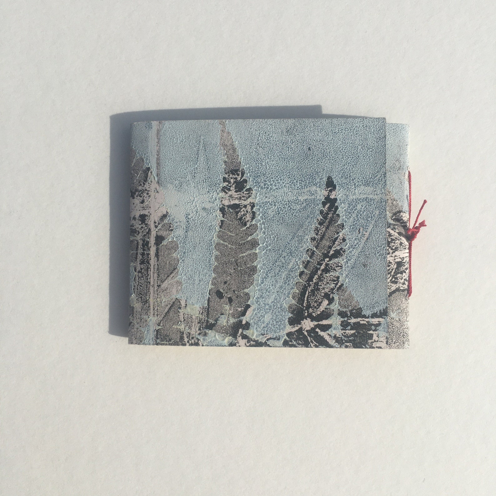 Handmade Blank Art Journal, Note Book With Nature Monotype Print. Blue ...