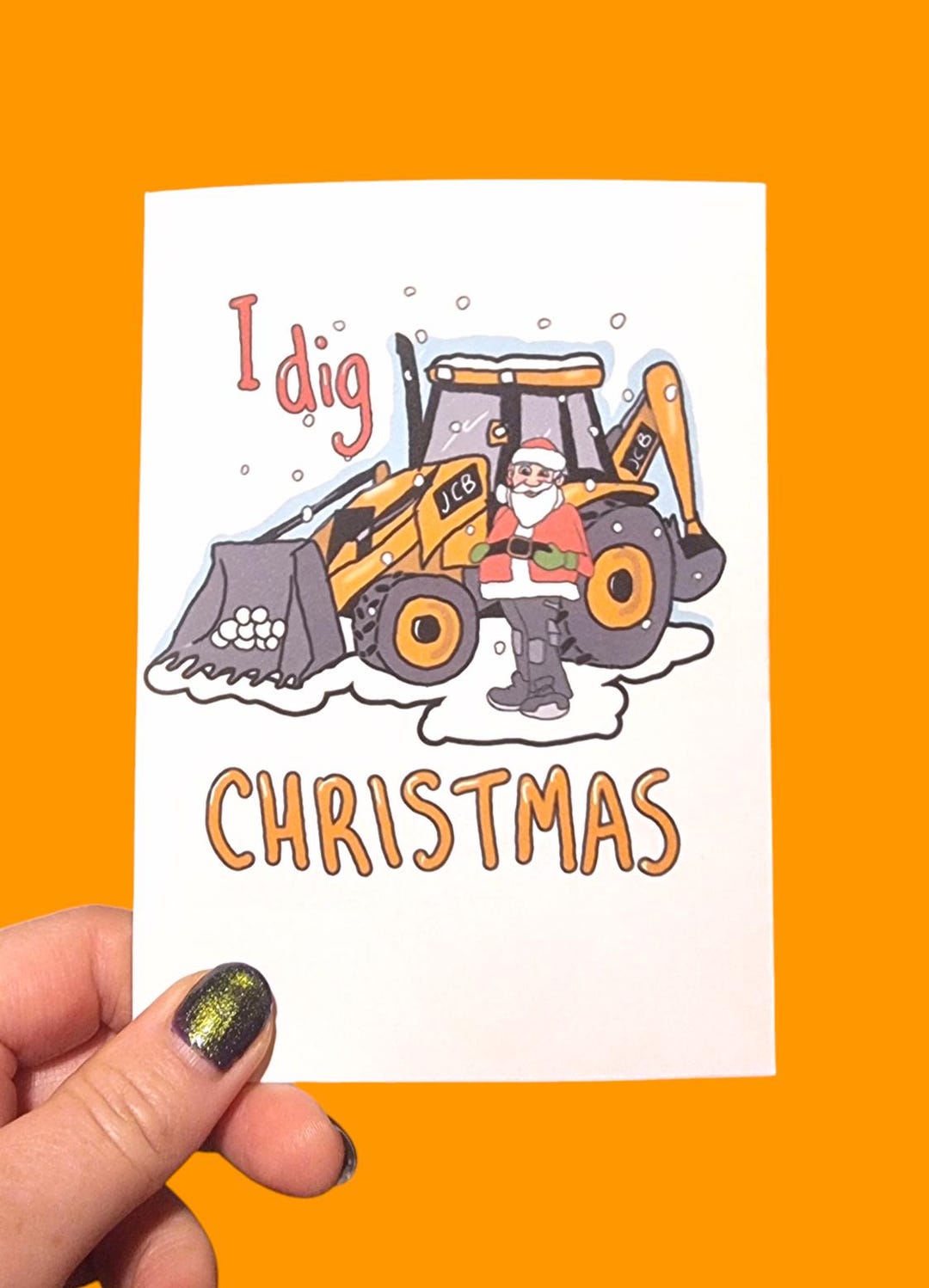 Digger Christmas Card, Funny Christmas Card, Jcb, Christmas Card for Him ,diggers - Etsy UK